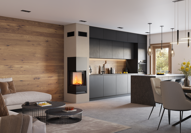 Elegantes Kamin Und Dunstabzugshaube Bilder